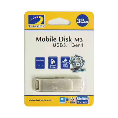 TwinMOS M3 128GB USB 3.0 Metal Body Black Pen Drive - Smart