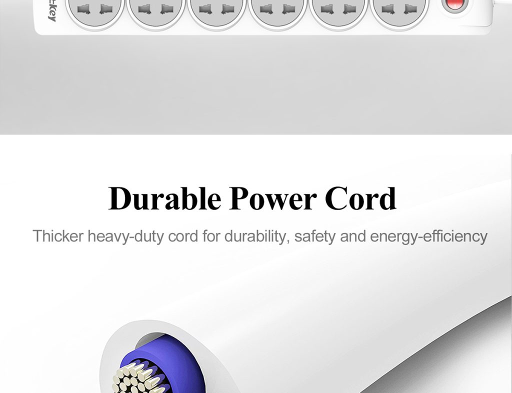 Huntkey SZN601 6 Port Copper Bar Universal Power Strip - Smart Technologies (BD) Ltd.